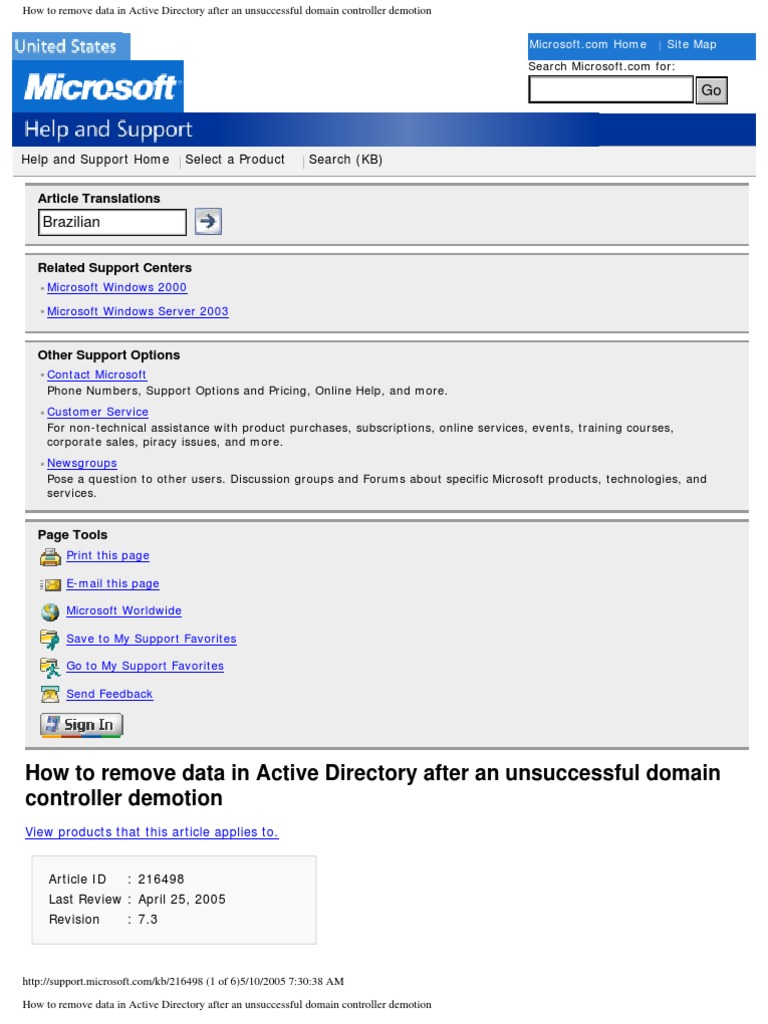 How To Remove Data in Active Directory After An Unsuccessful Domain ...