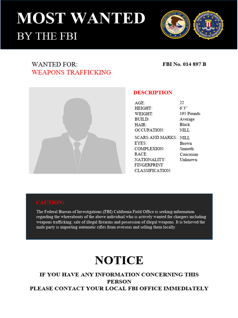 FBI Wanted Poster 2 TemplateLab | PDF