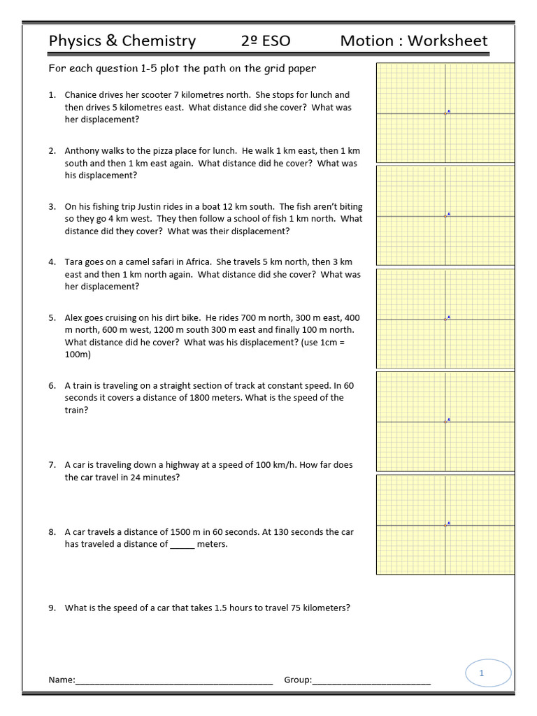 Cinematics Worksheet | PDF | Speed | Mechanics