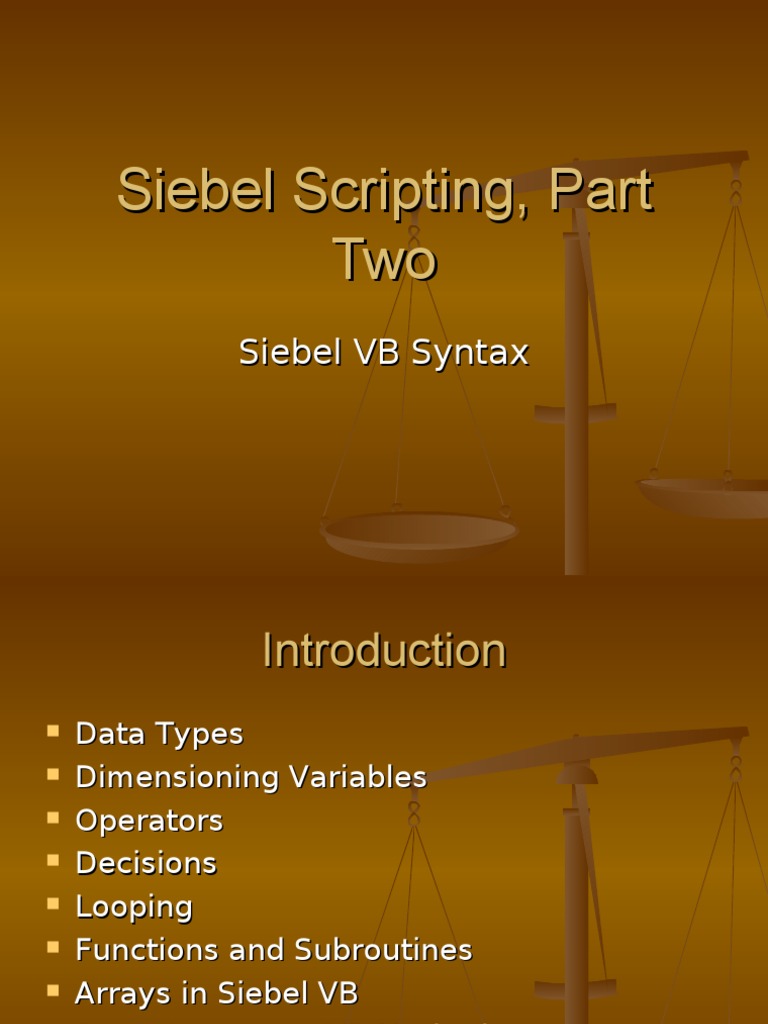 Siebel Scripting 2 | PDF | Subroutine | Control Flow