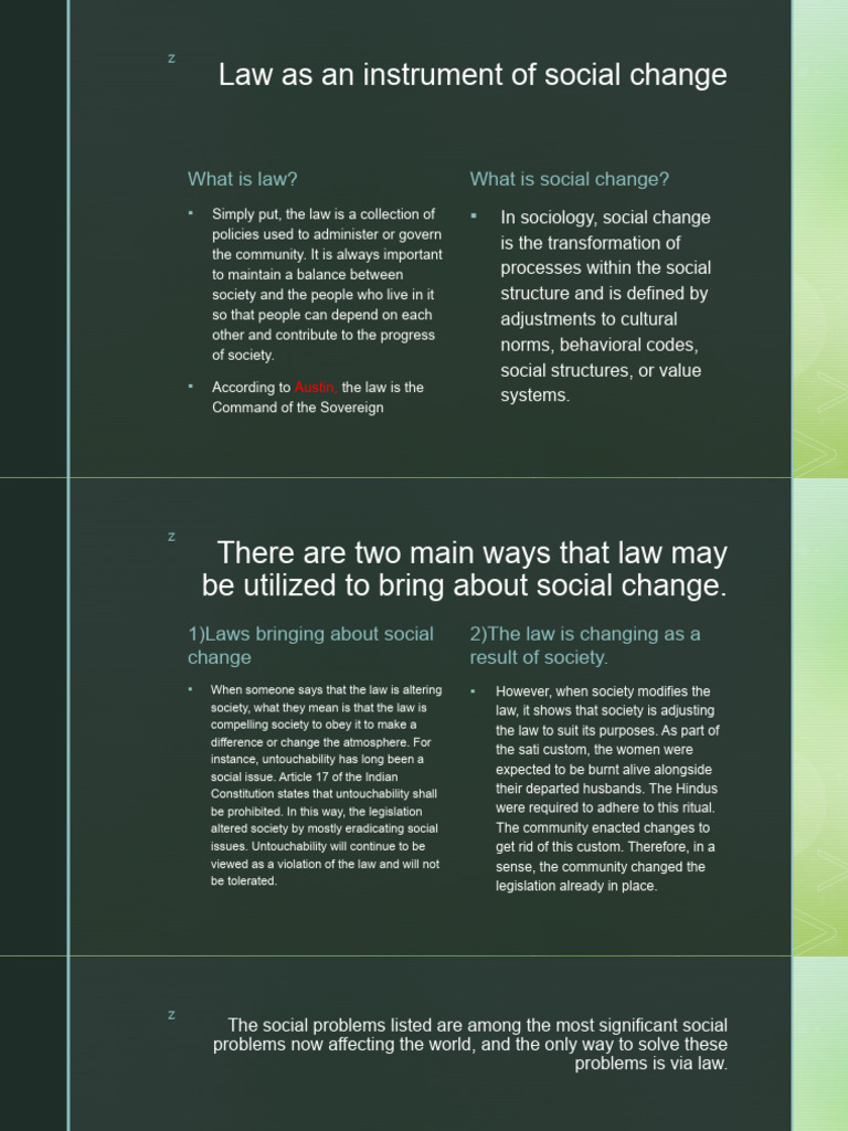 Law As An Instrument of Social Change | PDF | Widow | Justice