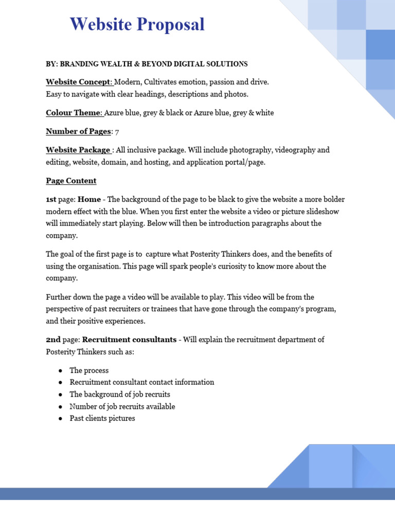 Website Proposal | PDF | Computing