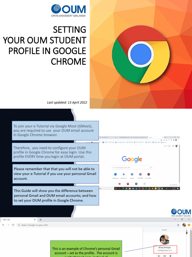 B. Setting Your Oum Student Profile in Google Chrome | PDF | Gmail ...