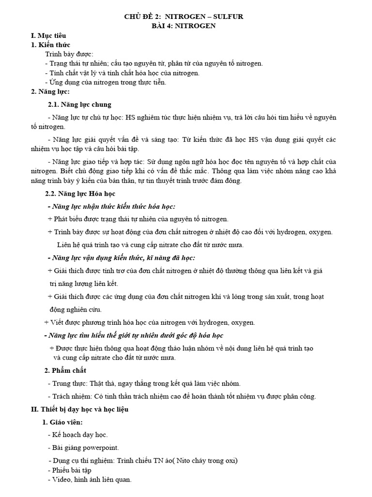 04 KNTT Bài 4 Nitrogen Ngô Lan | PDF