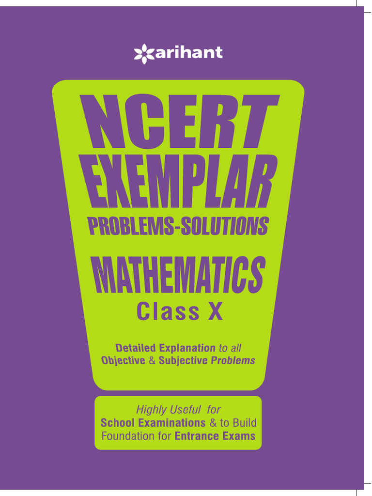 Arihant Maths Class 10 Exemplar - Solutions | PDF | Division ...