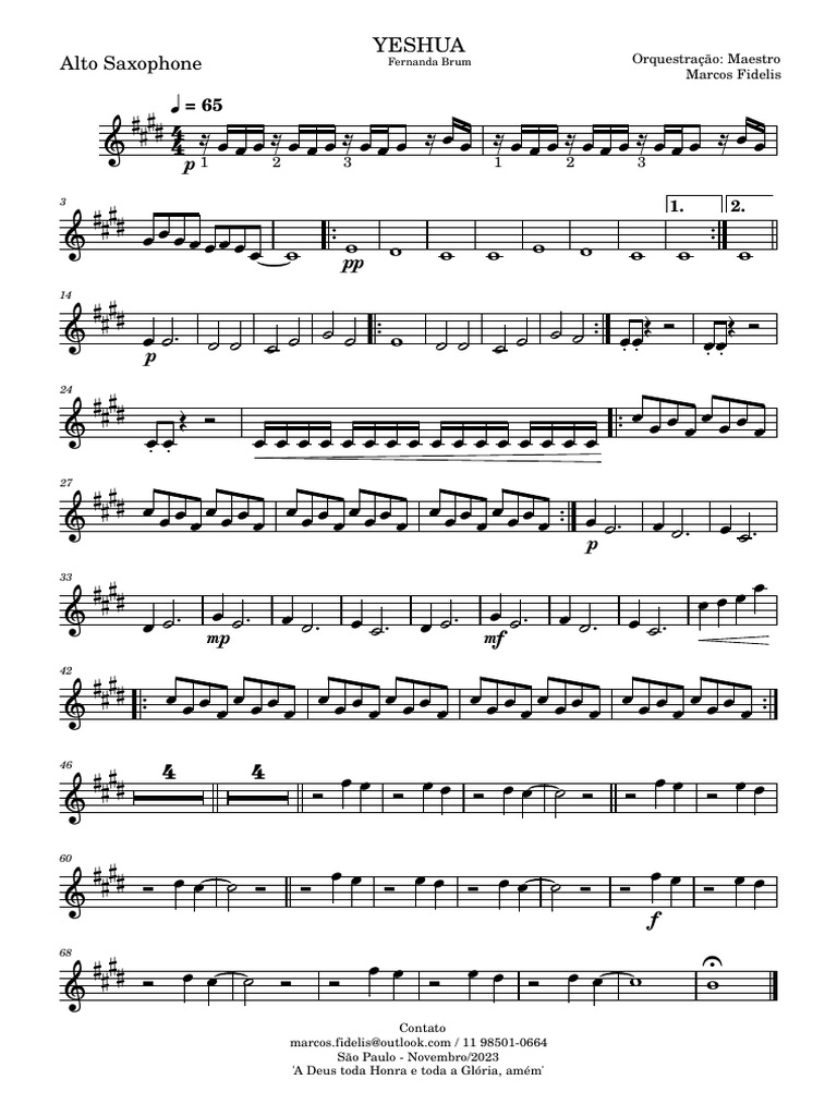 Yeshua Alto Saxophone | PDF