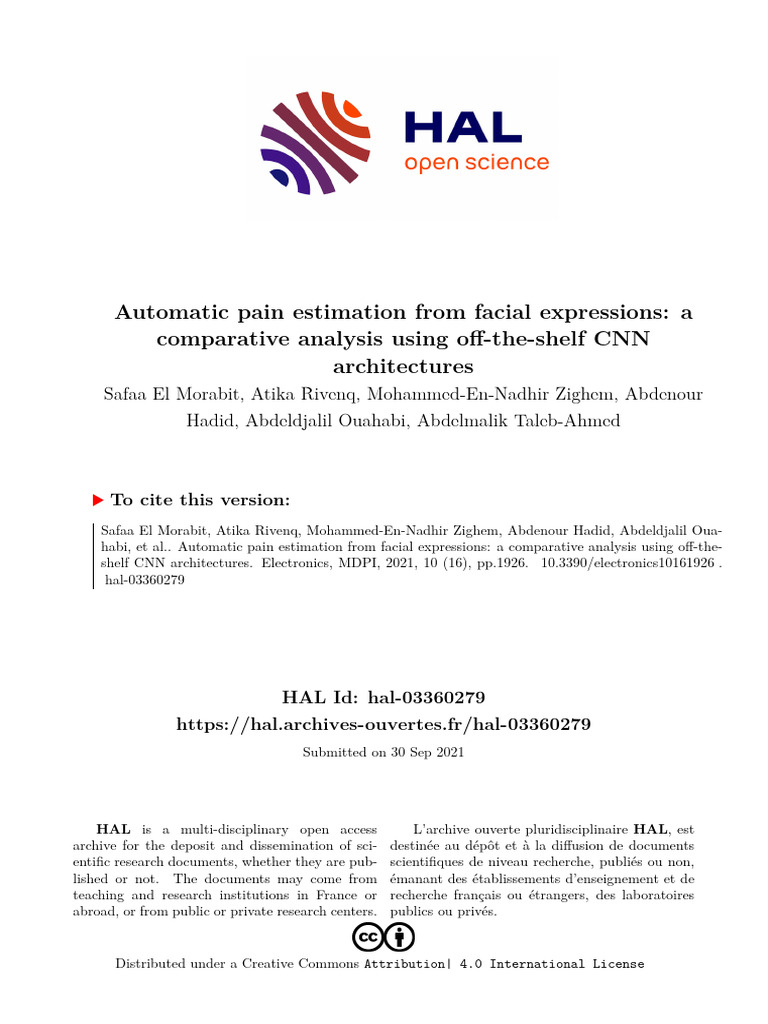 Automatic Pain Estimation From Facial Expressions a Comparative ...
