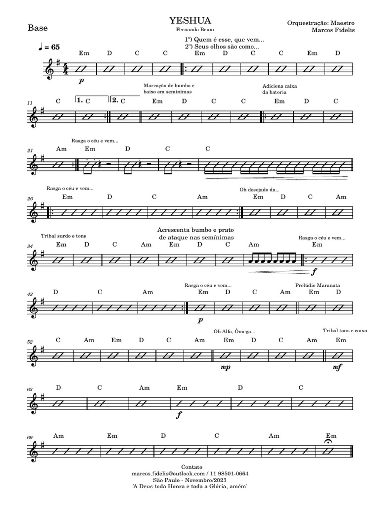 Yeshua Piano | PDF | Instrumentos musicais | Ritmo e métrica