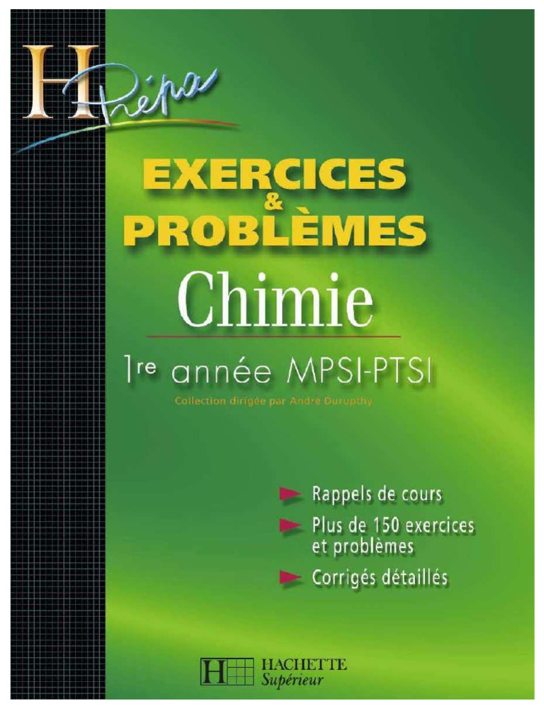 H Prépa Exercices Et Problèmes CHIMIE MPSI PTSI (Odile Durupthy, Magali ...