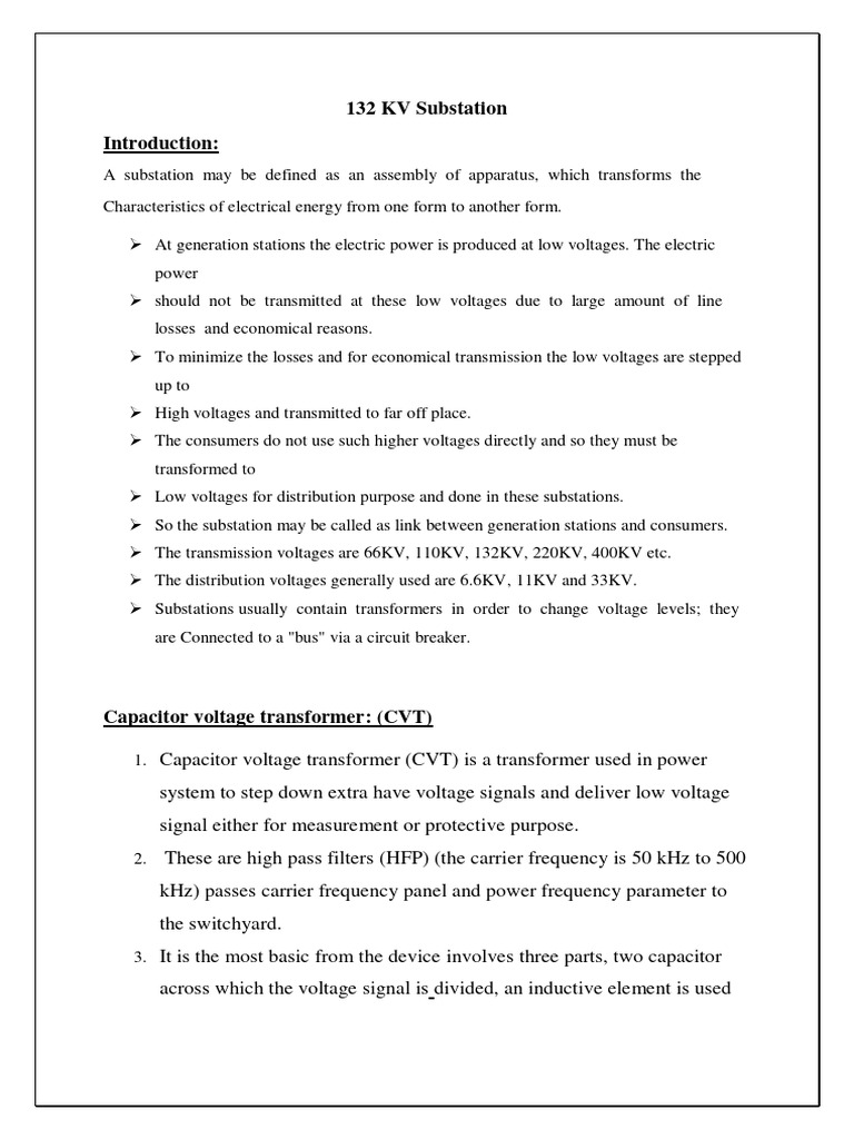 132 KV Substation | PDF | Electrical Substation | Capacitor