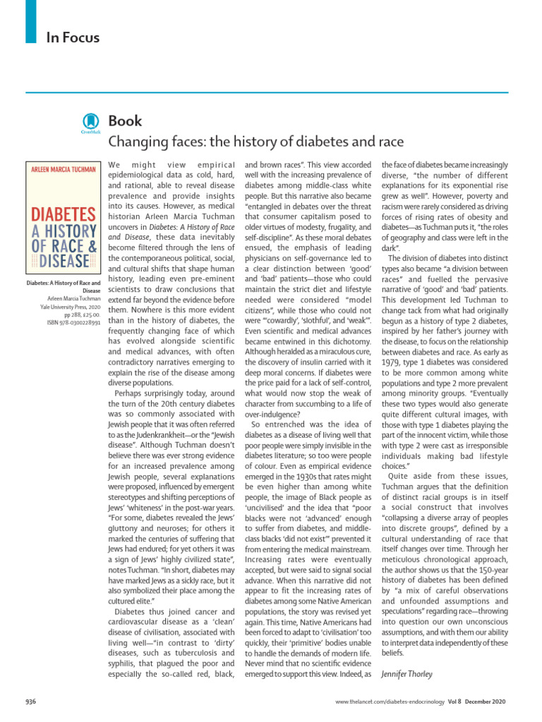 Changing Faces The History of Diabetes and Race | PDF | Race (Human ...