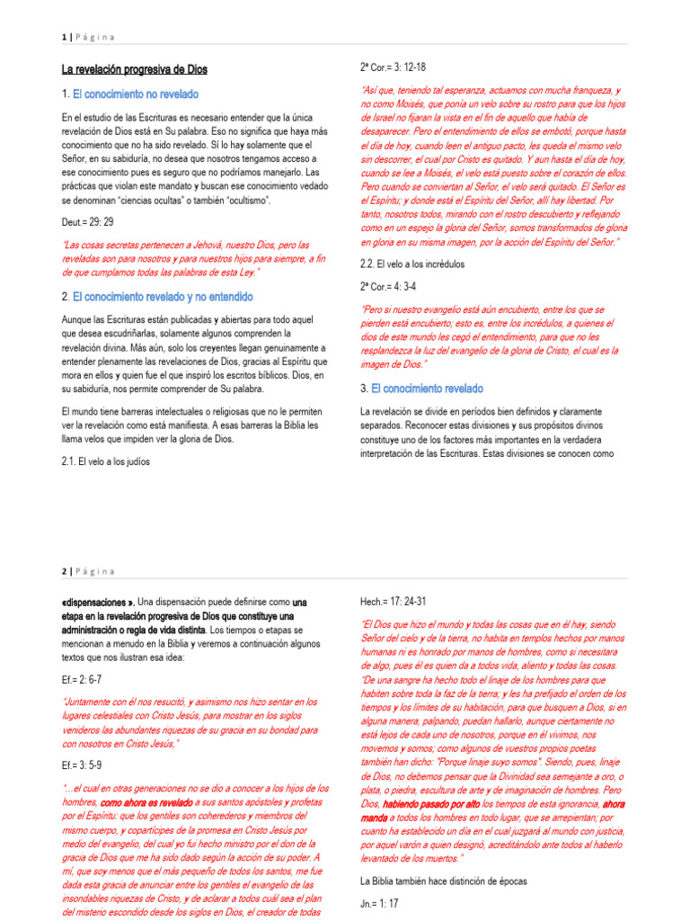 1 - La Revelación Progresiva de Dios | PDF | Biblia | Sacerdote