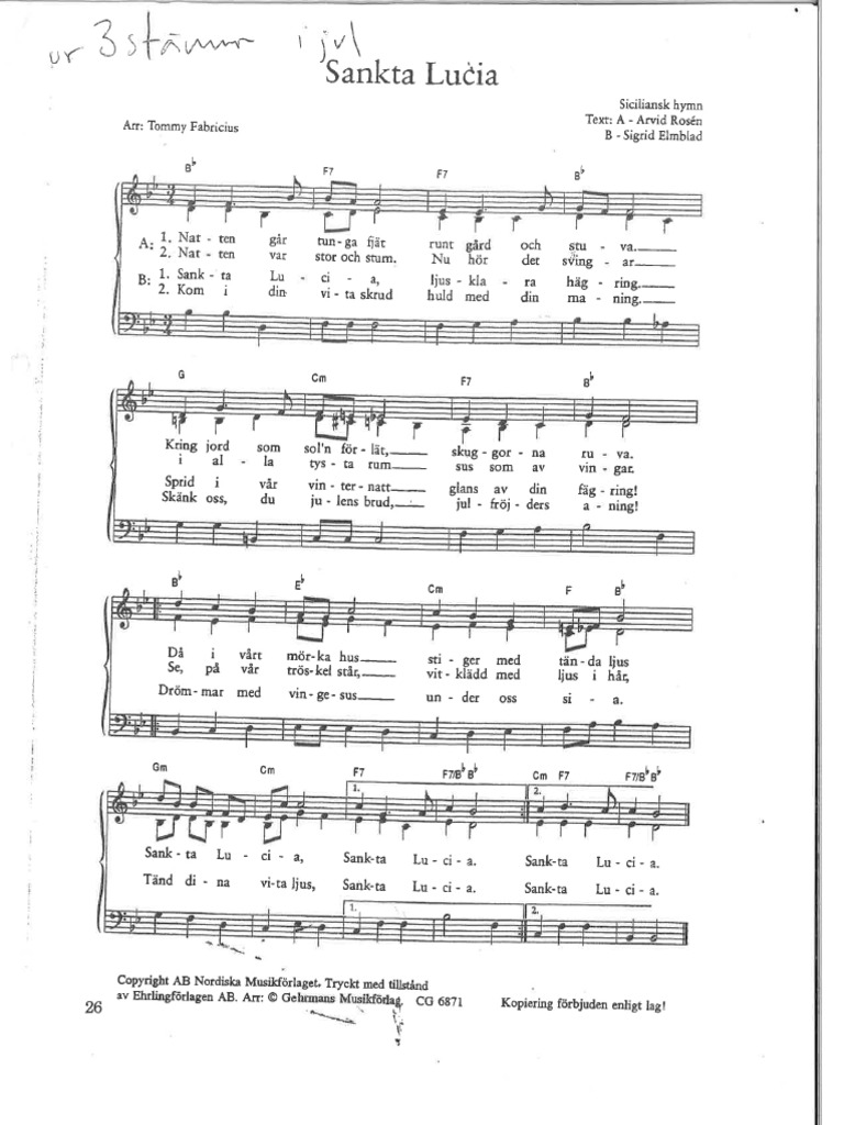 Sanka Lucia (SAB) | PDF