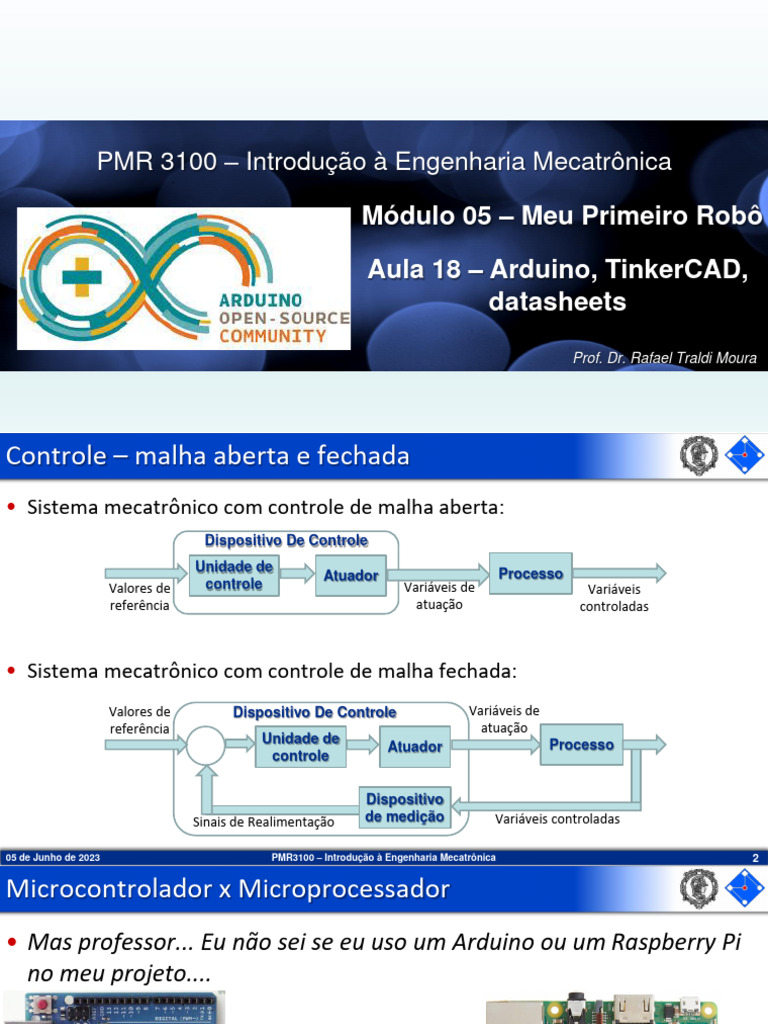 PMR3100 2023 Aula18 Arduino Ver0 | PDF | Arduino | Resistor