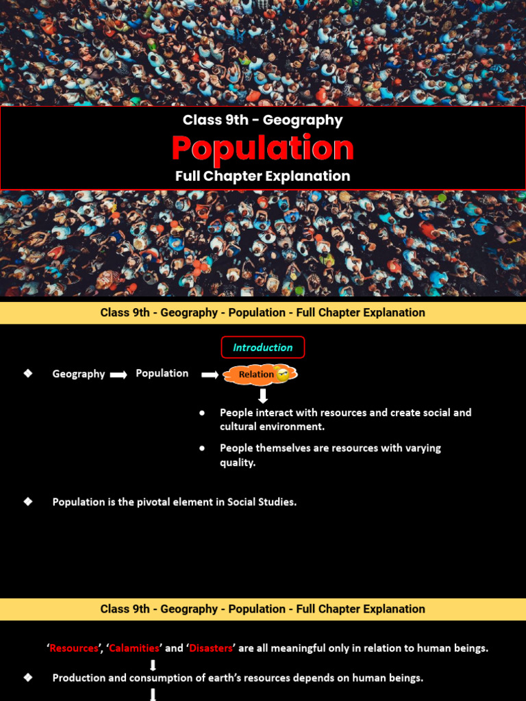Class 9th Geography Population Full Chapter 240124 193322 | PDF | Human ...
