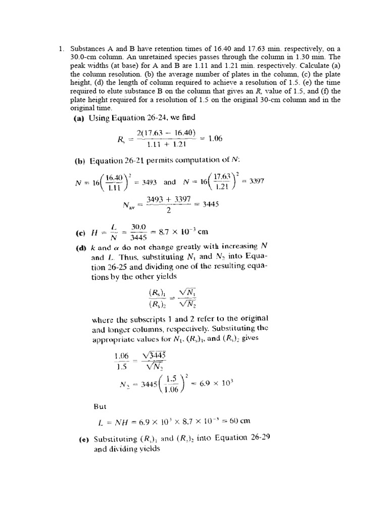 Problems On Chromatography | PDF | Chromatography | Thin Layer ...
