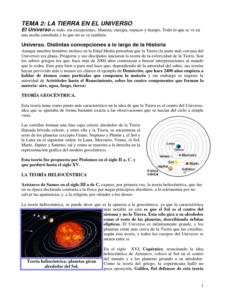 5.-La Tierra en El Universo 2 Eval | PDF | Heliocentrismo | Estrellas