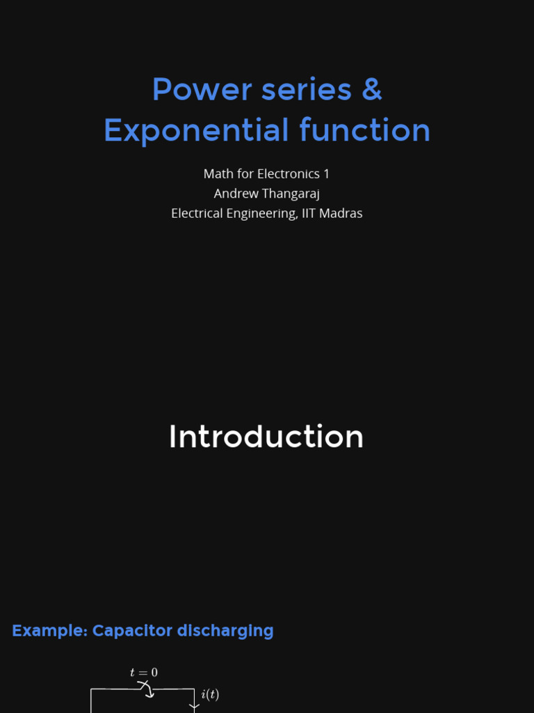 Power Series Exp | PDF | Limit (Mathematics) | Power Series