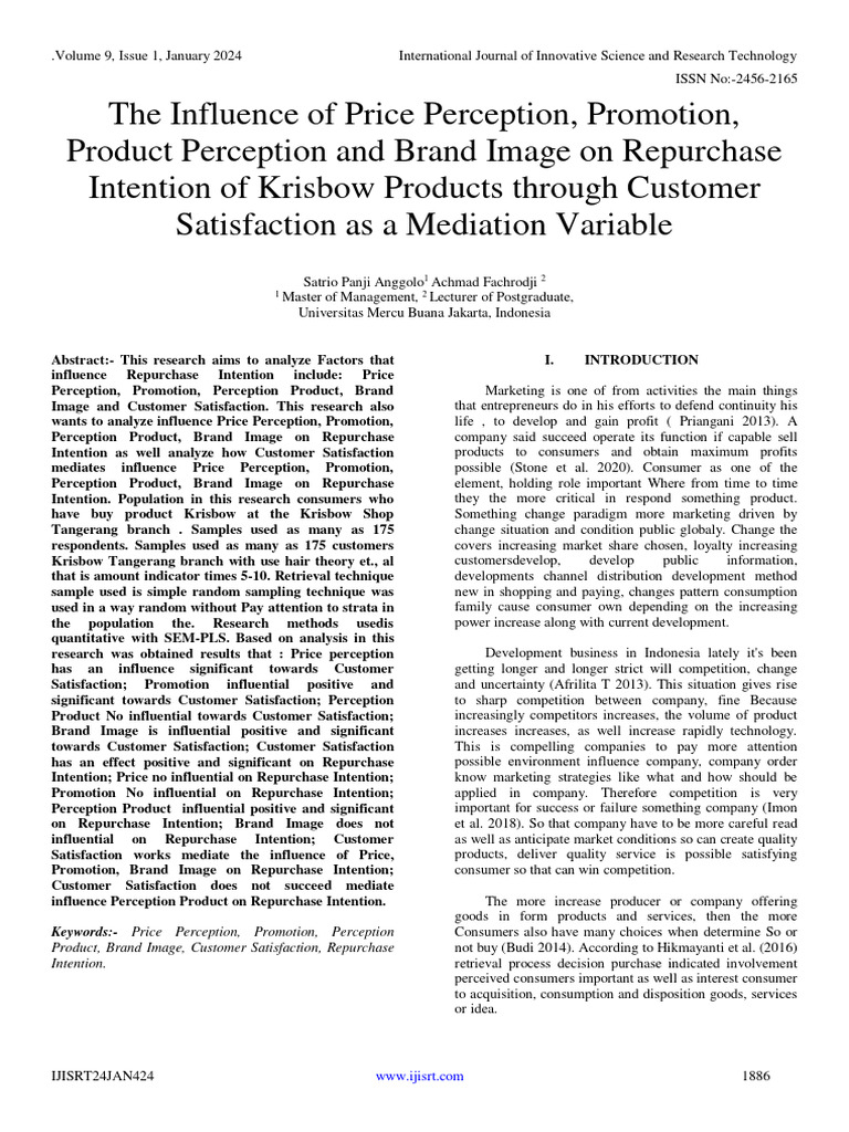 Krisbow Repurchase Factors Study | PDF | Marketing | Coefficient Of ...