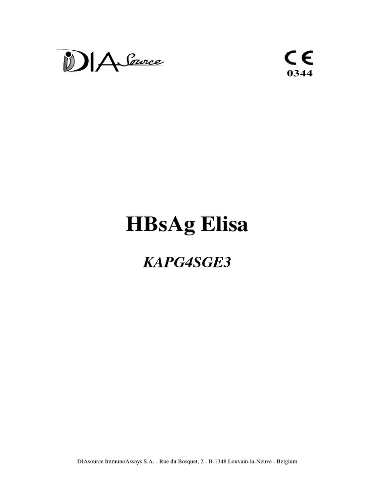 KAPG4SGE3 HbsAg | PDF | Elisa | Hepatitis B