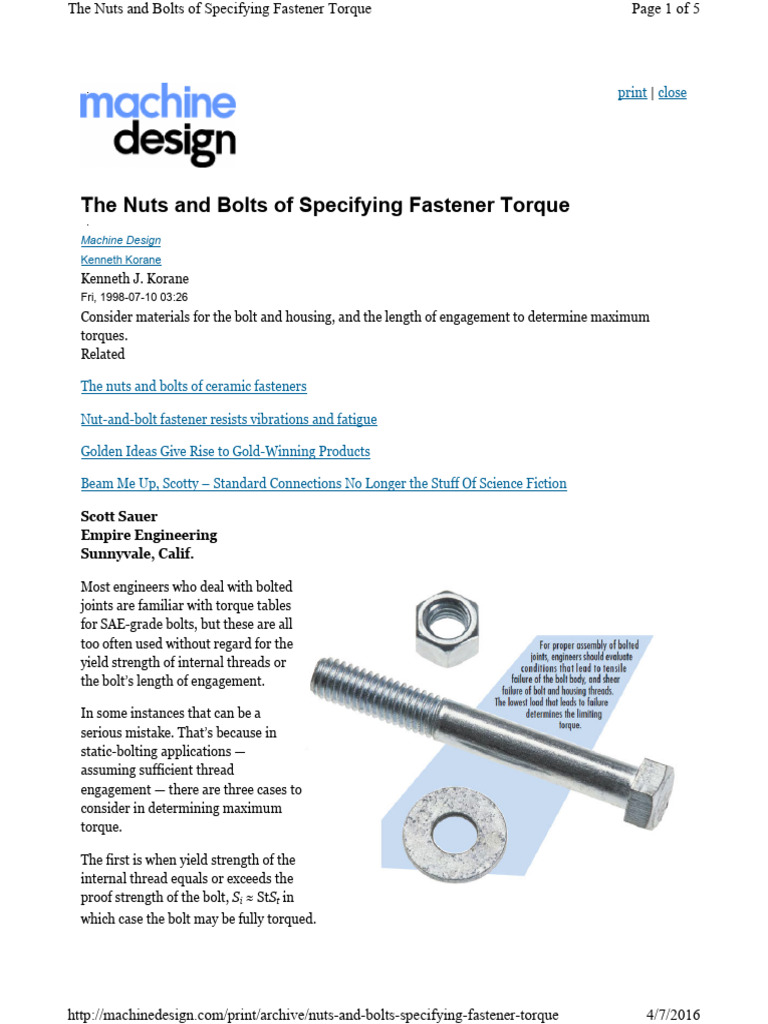 Machinedesign 3417 Specifying Fastener Torque | PDF | Computers