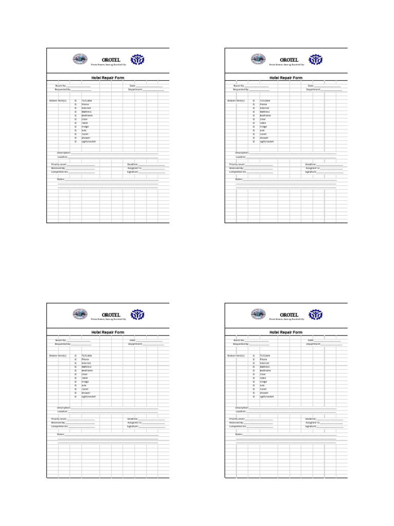 Repair Form | PDF | Home