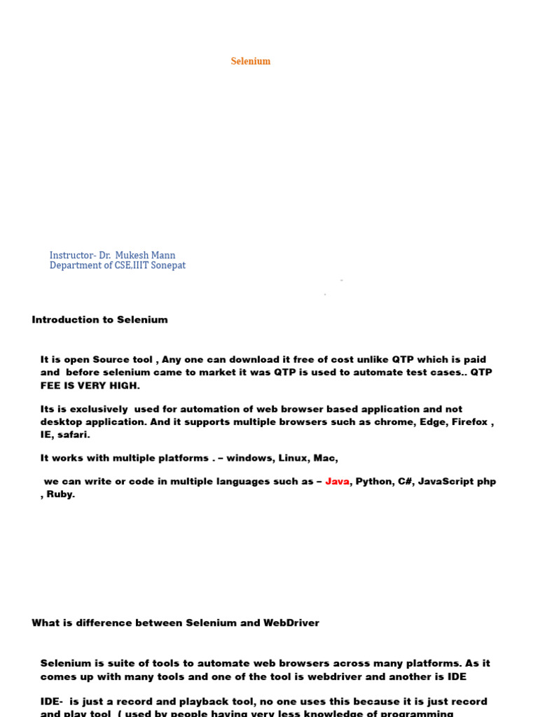 Selenium Automation | Download Free PDF | Selenium (Software) | Web Server