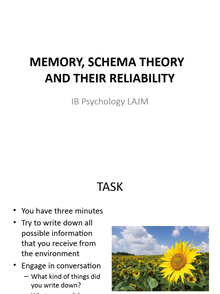 Memory Models and Schema Theory in IB Psychology | PDF | Schema ...