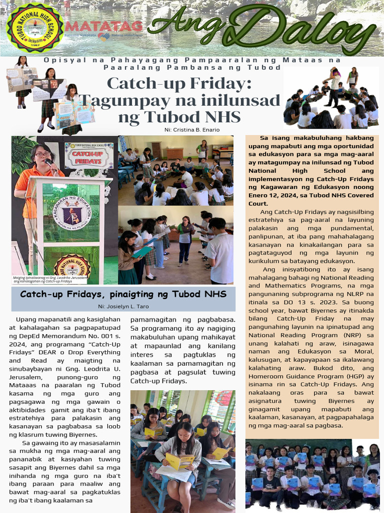 Newsletter Catch-Up Fridays | PDF