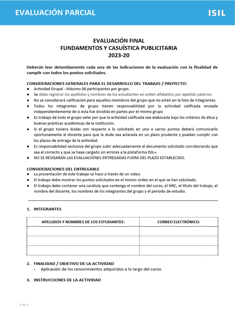 Evaluación Final Grupal | PDF