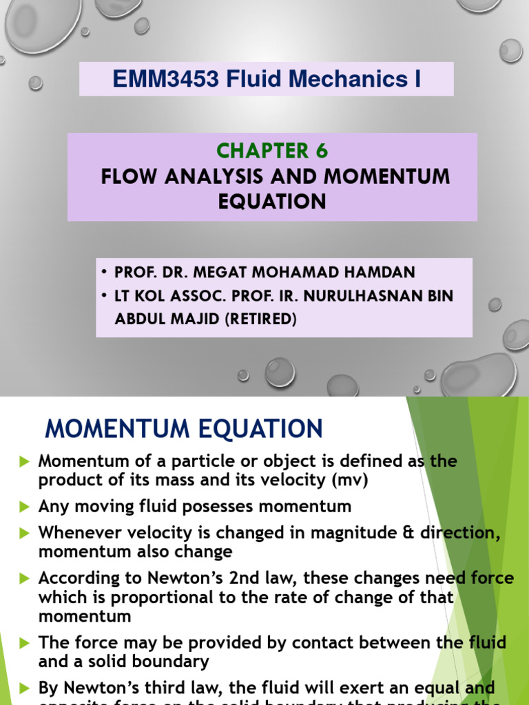 Chapter 6. MOMENTUM EQUATION1 | PDF | Force | Momentum