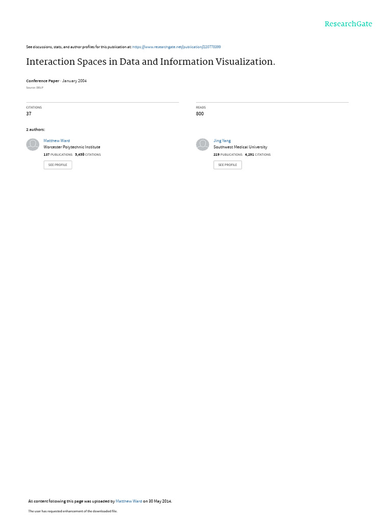Interaction Spaces in Data | PDF | Visualization (Graphics) | Euclidean Vector