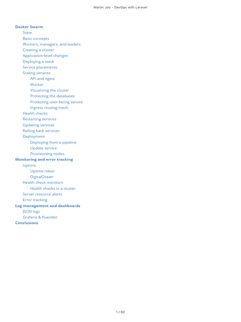 Devops с Laravel 2 Docker Swarm Pdf Computer Cluster Replication Computing