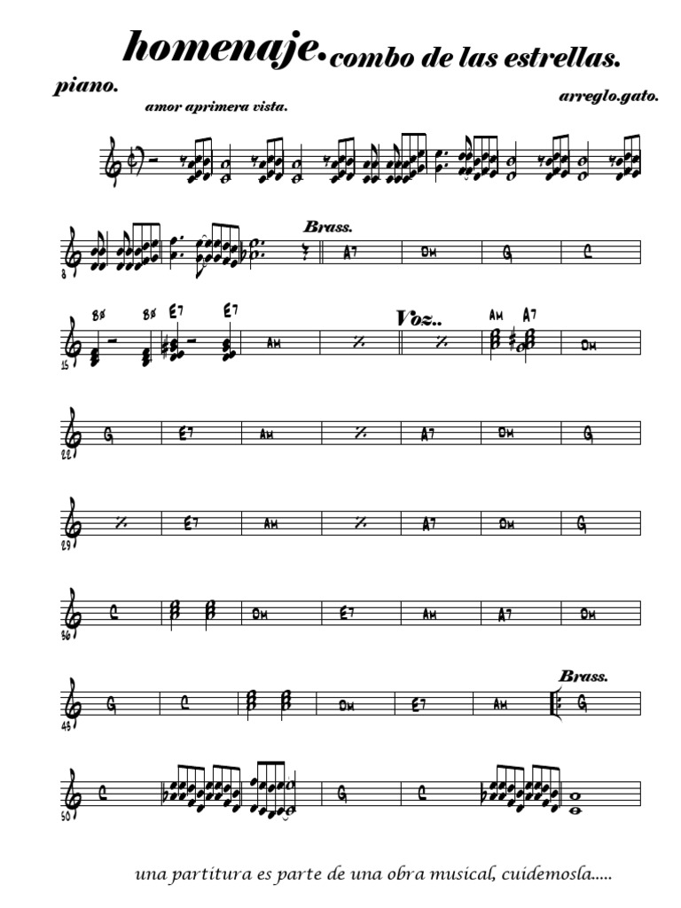 Piano Homenaje Combo de Las Estrellas | PDF