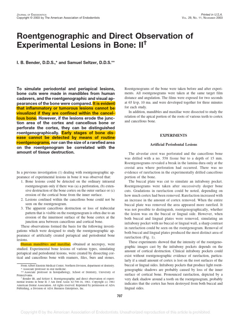 1961 Bender | PDF | Bone | Dental Anatomy