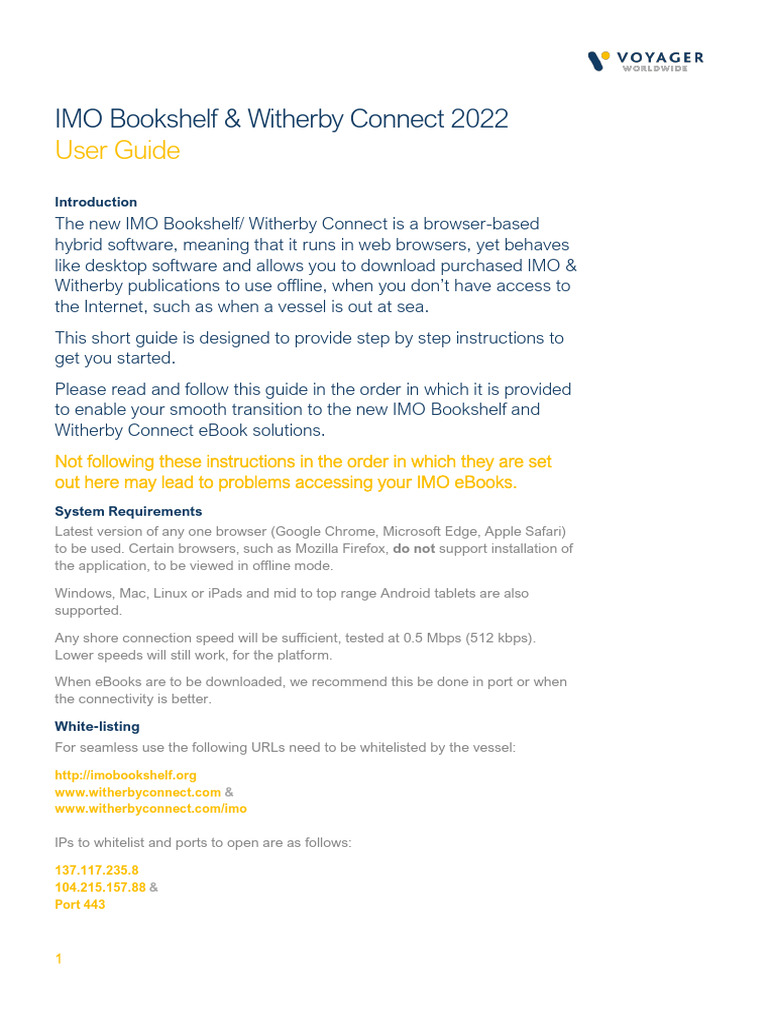 IMO Bookshelf & Witherby Connect Guide | PDF | Online And Offline ...