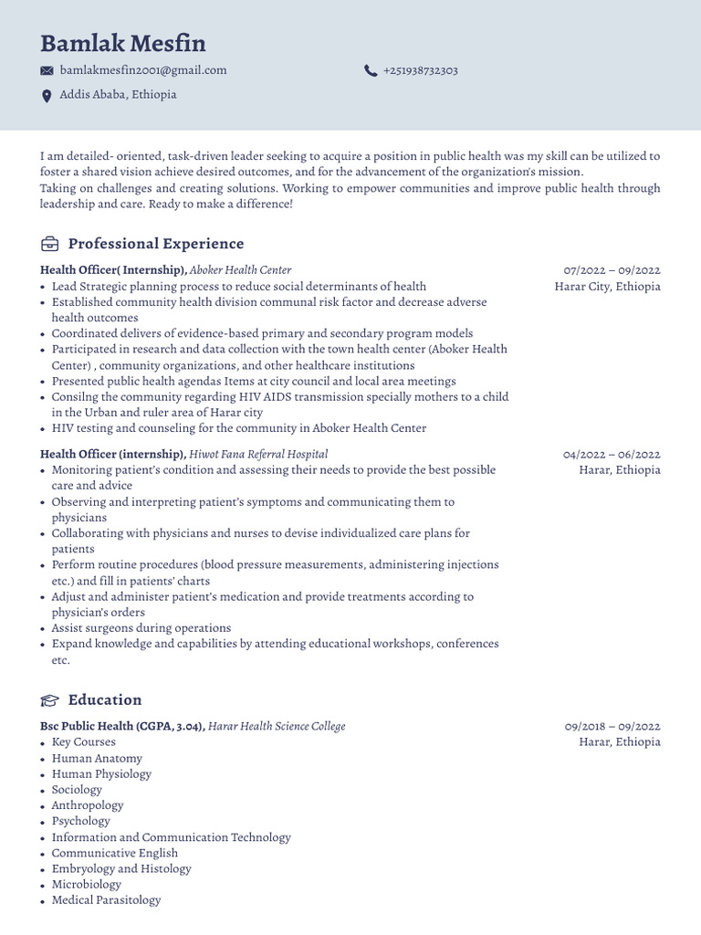 Public Health Internship Experience Summary | PDF | Patient | Medicine