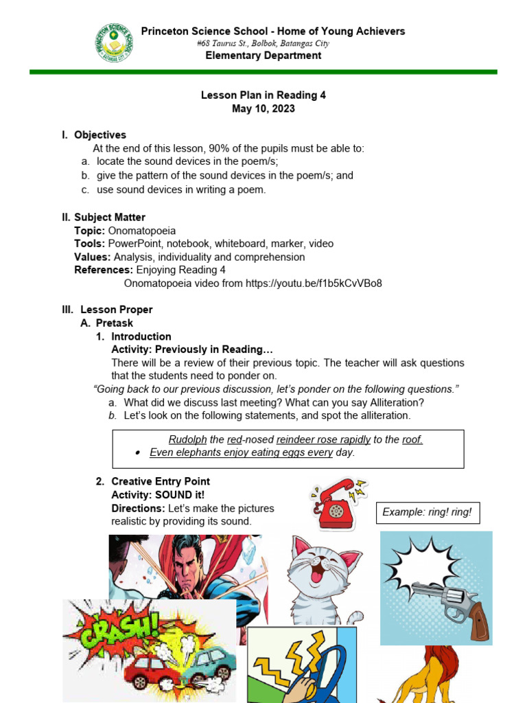 Lesson Plan in Reading May 11, 2023 | PDF | Lesson Plan | Human Communication
