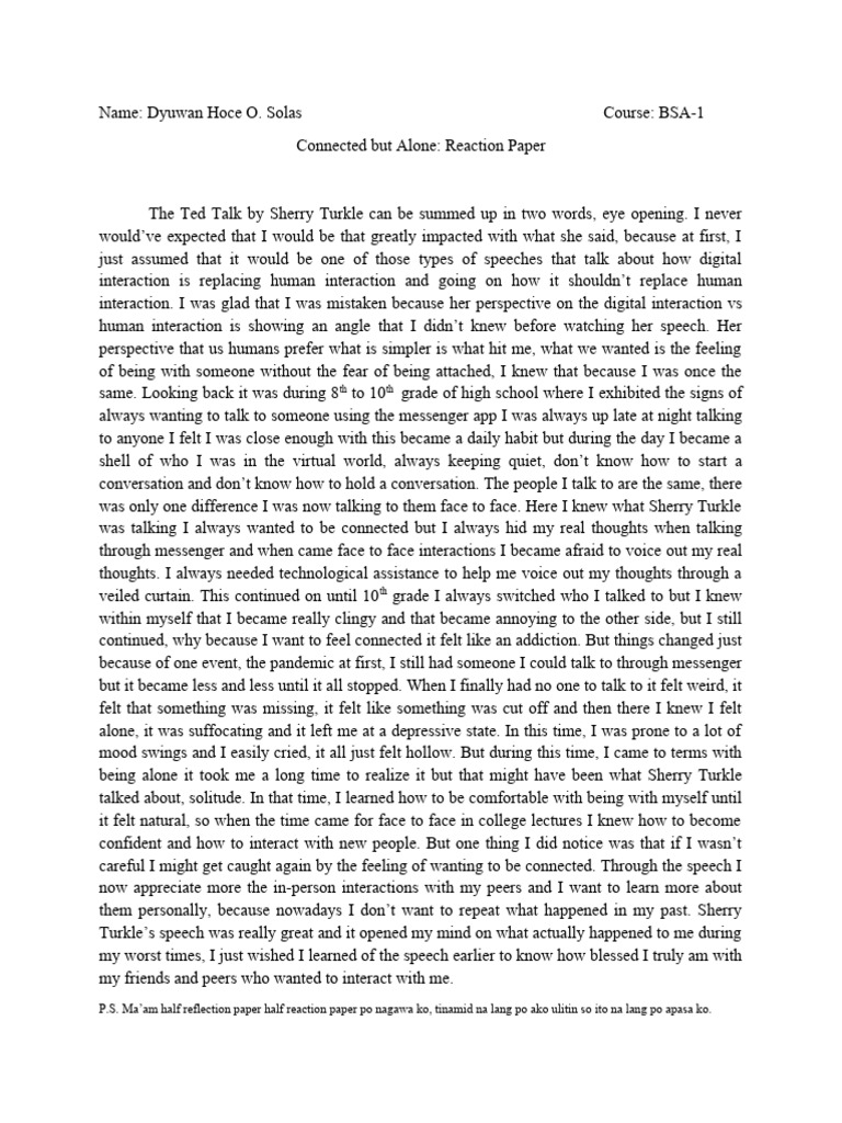 Connected But Alone | PDF