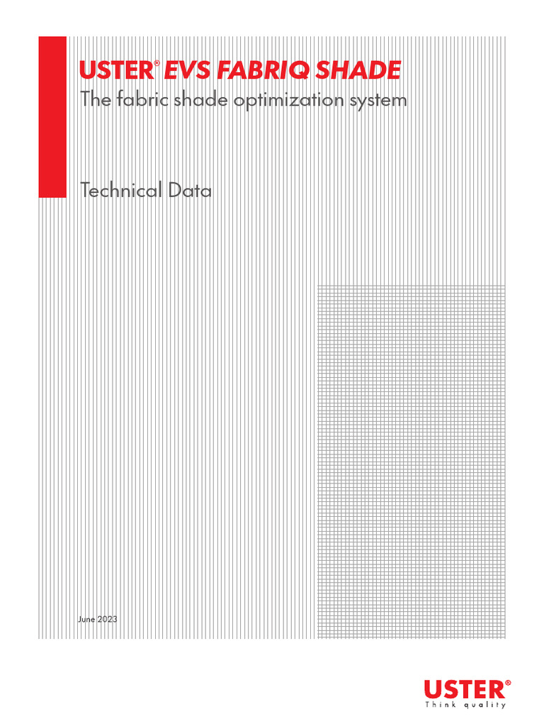 Uster EVS Fabriq Vision Shade Techdata Web en 23 | PDF | Mains ...