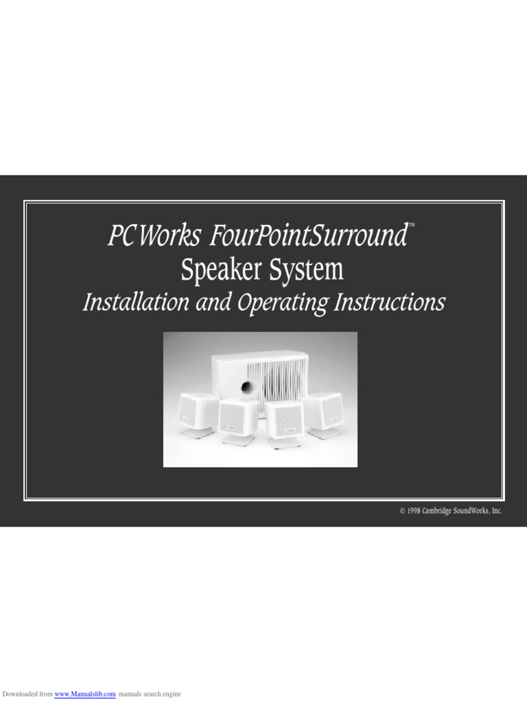 CASSE 4.1 Cambridge SoundWorks Pcworks | PDF | Loudspeaker | Electrical ...