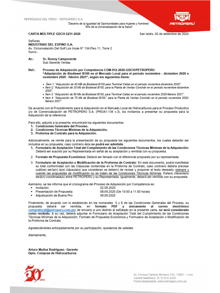 Com 012 2020 Carta 2 | PDF