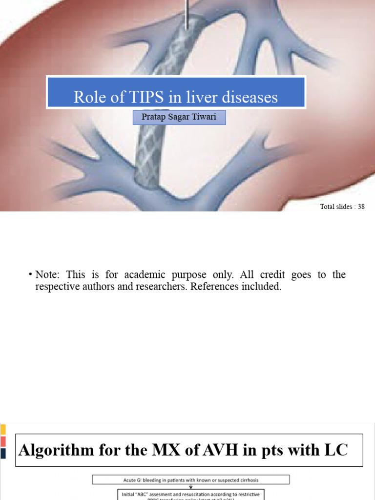 Role of Tips in Liver Disease | PDF | Cirrhosis | Exocrine System
