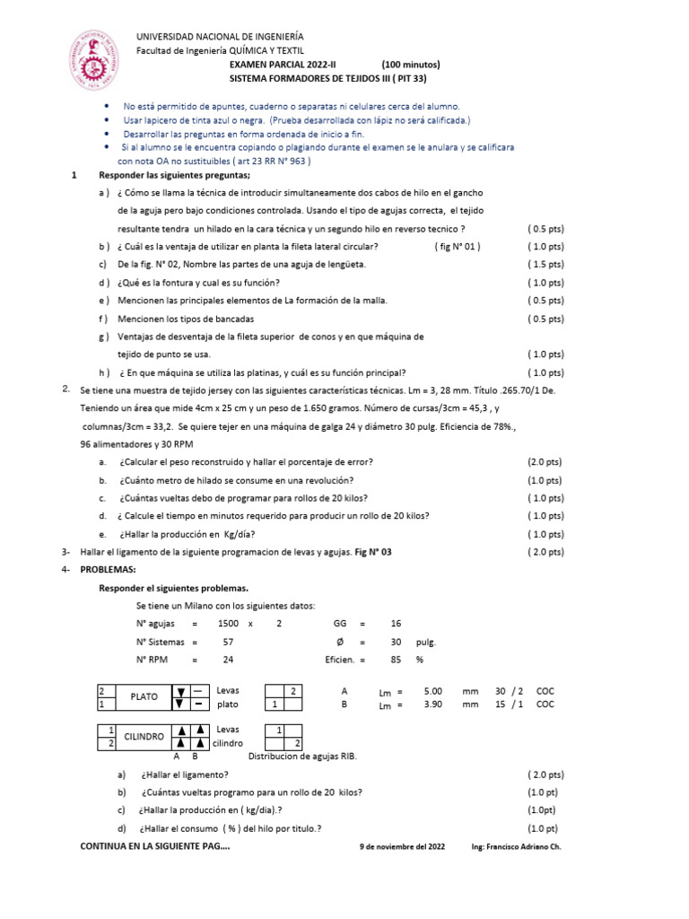 Ex Parcial PIT 33 2022 2 | PDF