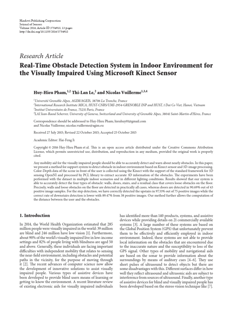 Real Time Obstacle Detection System In Indoor Envi Pdf Computer Vision