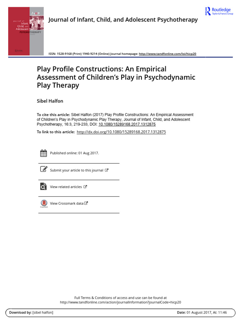 Childrens Play in Psychodynamic Therapy | PDF | Psychotherapy | Play ...