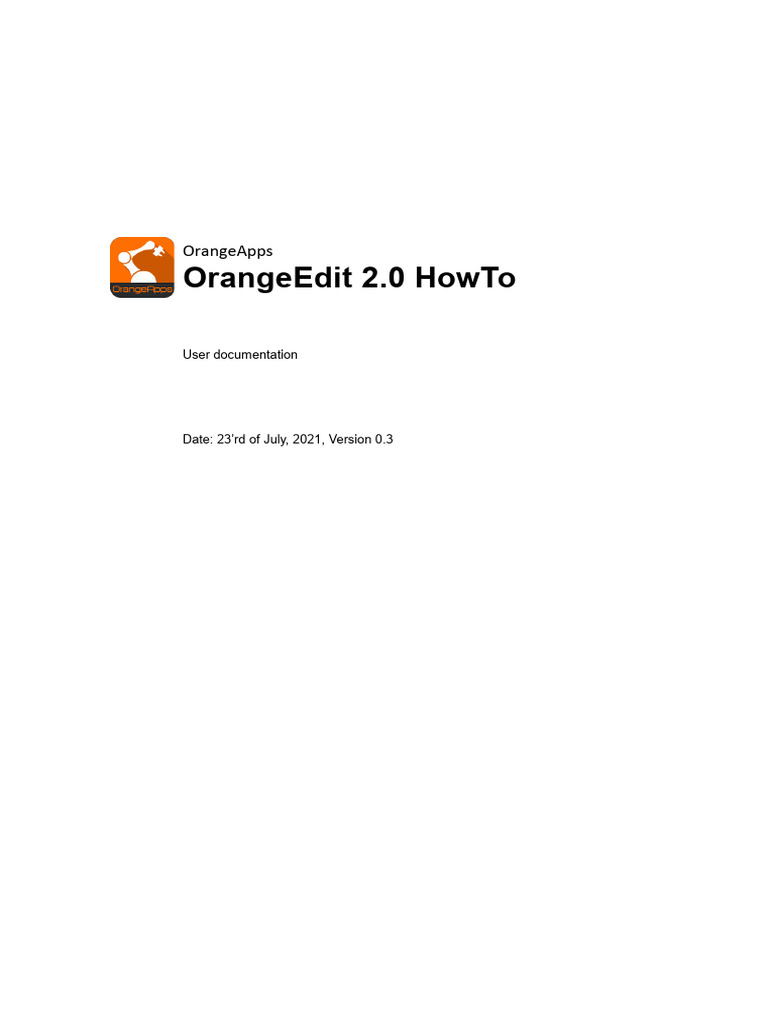 OrangeEdit HowTo 0.3.EN | PDF | Computer File | Directory (Computing)