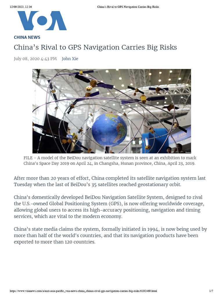 China's Rival To GPS Risks | PDF | Global Positioning System | Computing