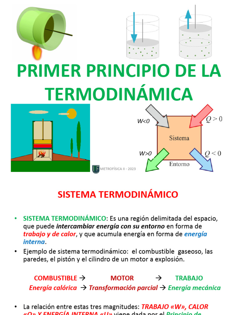 Primer Principio de La Termodinámica 2023 | PDF | Termodinámica | Entalpía