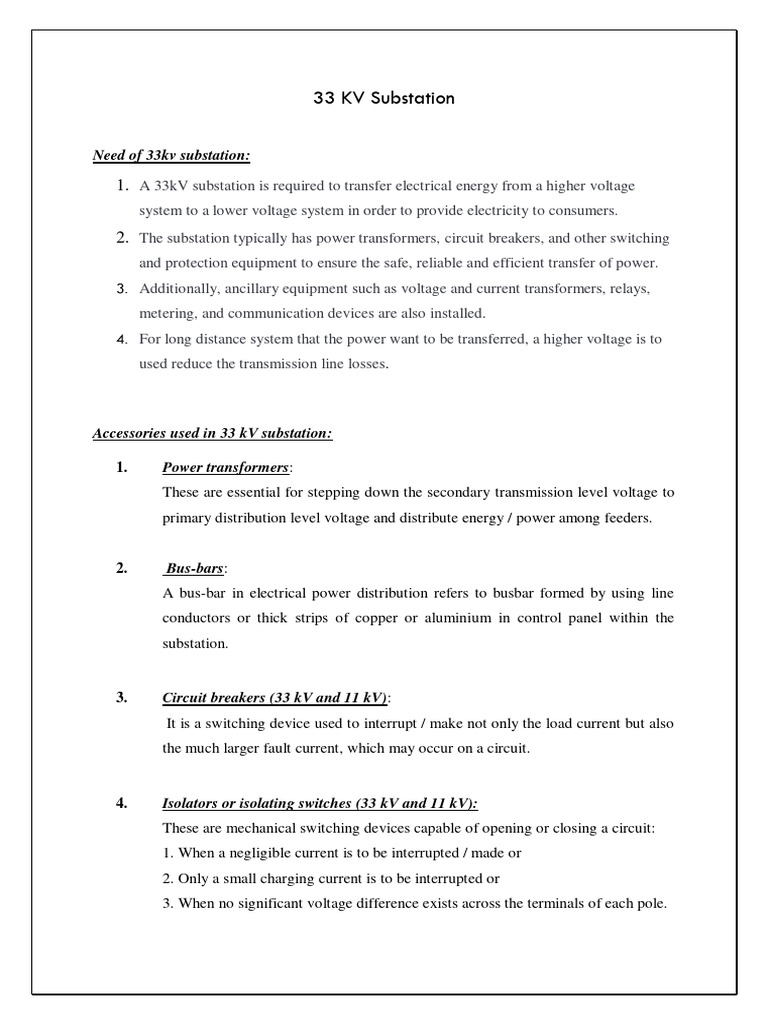 33 KV Substation | PDF | Electrical Substation | Capacitor